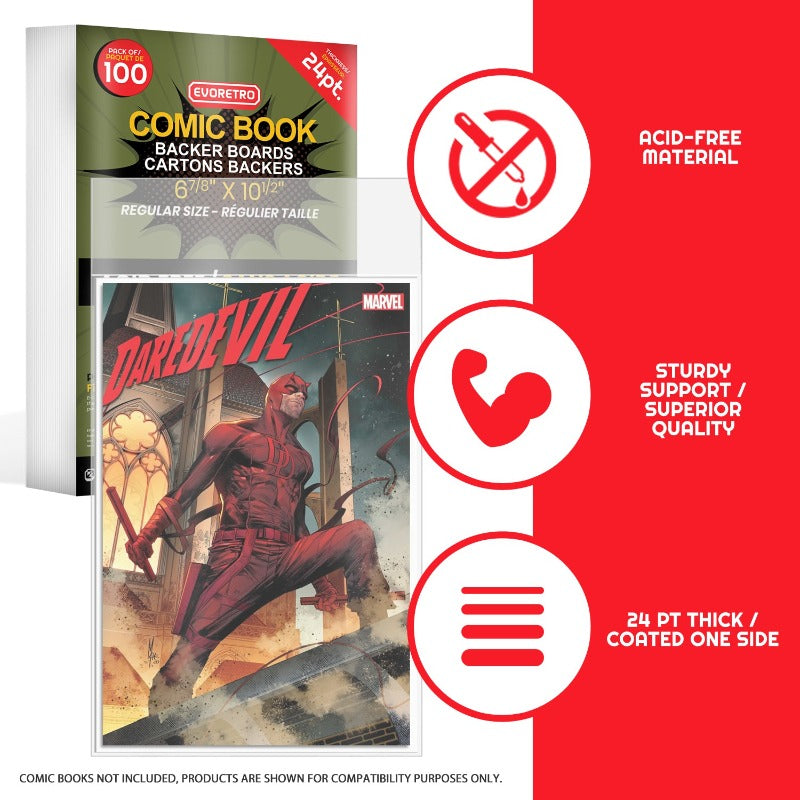 Evoretro Comic Book Backer Boards Regular Size – EVORETRO Canada