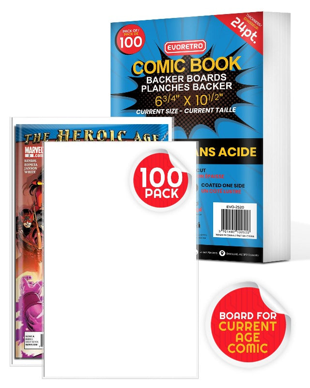Comic Backer Boards for Current Age Size Comic - Backboard 24PT - 100 ...