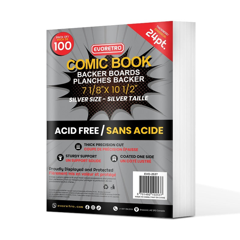 Comic Backer Boards for Silver Age Comic - Backboard 24PT - 100 Packs – EVORETRO Canada